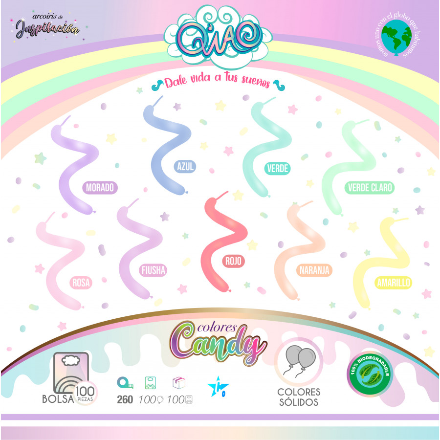 Globo Candy Q Wao Tonos Pastel globo-candy-q-wao-tonos-pastel